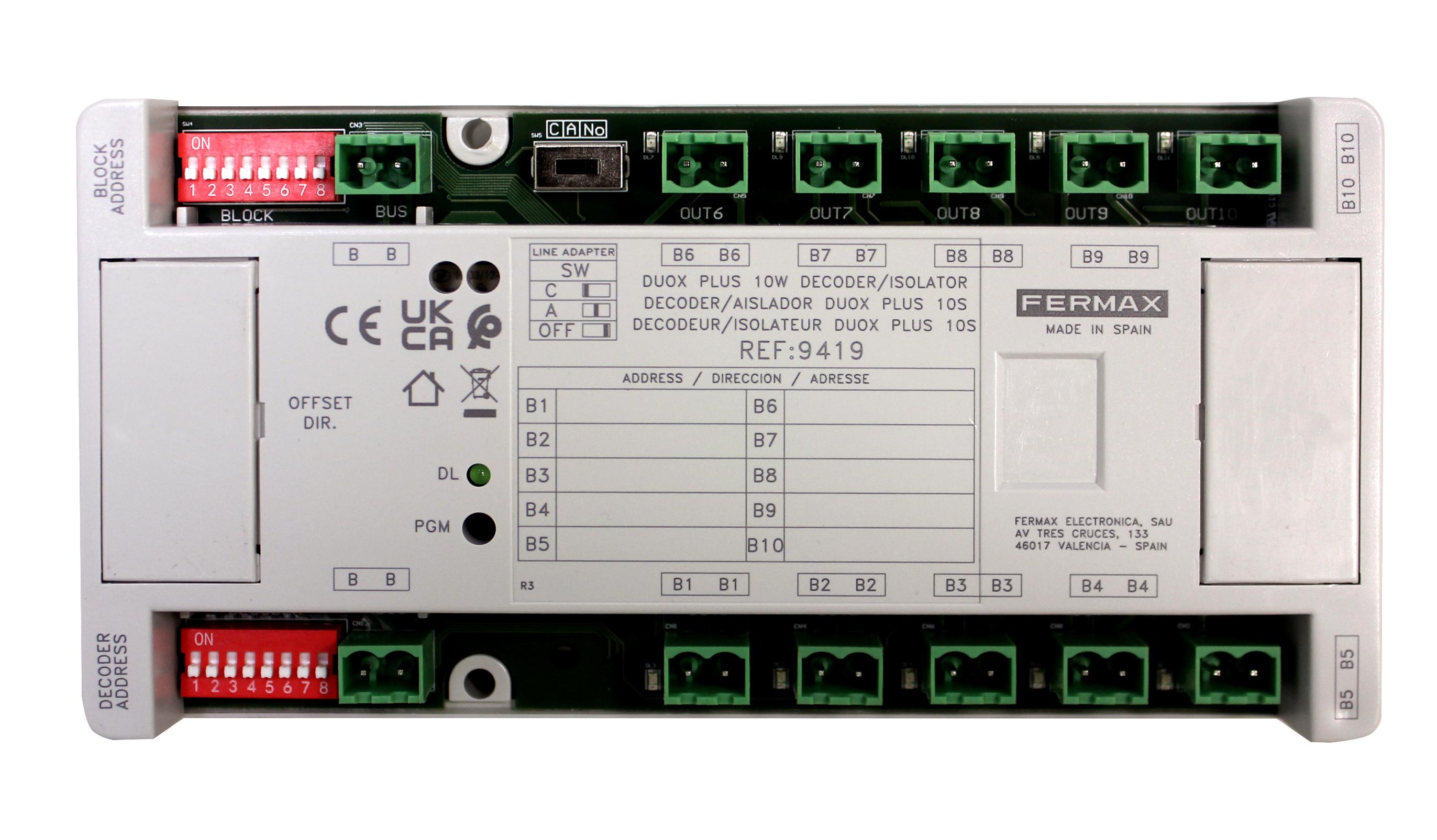 DUOX PLUS DECODER/ISOLADOR 10S | FERMAX